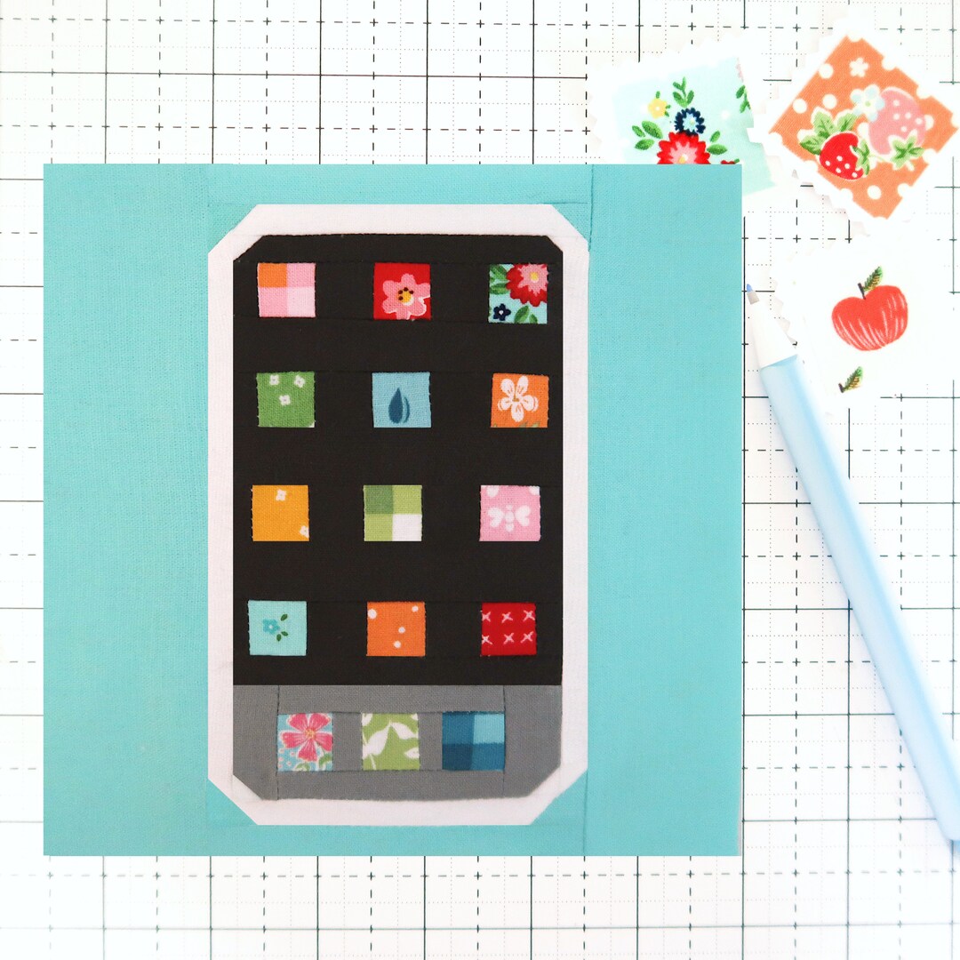 Cell Phone Scrappy Apps Quilt Block PDF Pattern - Includes Instructions ...