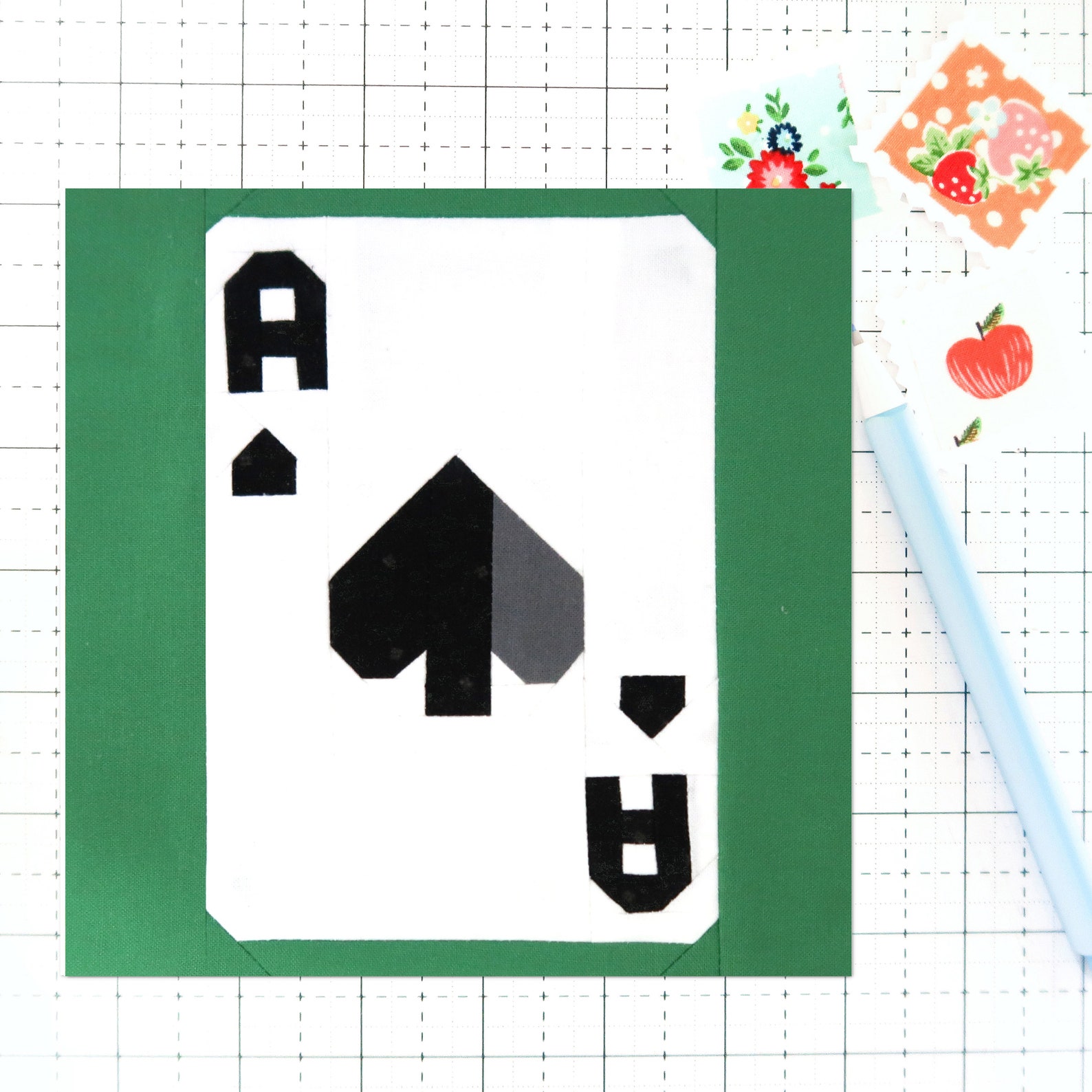 Ace of Spades Playing Card Quilt Block Pattern Game Pdf-instructions ...