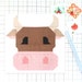 Set of 4 Farm Animals Quilt Block Patterns: Chicken, Cow, Pig, and Barn ...