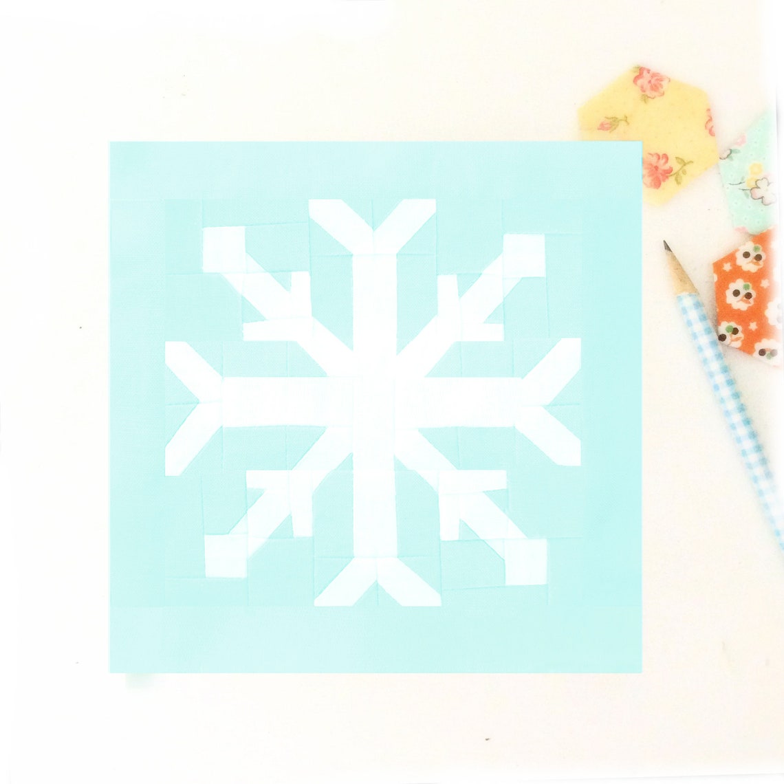 Snowflake Winter Quilt Block Pattern PDF - Includes Instructions for 6 ...