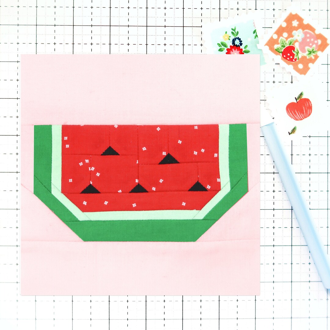 Watermelon Slice Summer Garden Quilt Block PDF Pattern-includes ...
