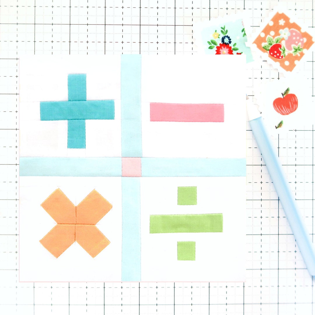 Math School / Homeschool Quilt Block PDF Pattern - Includes ...