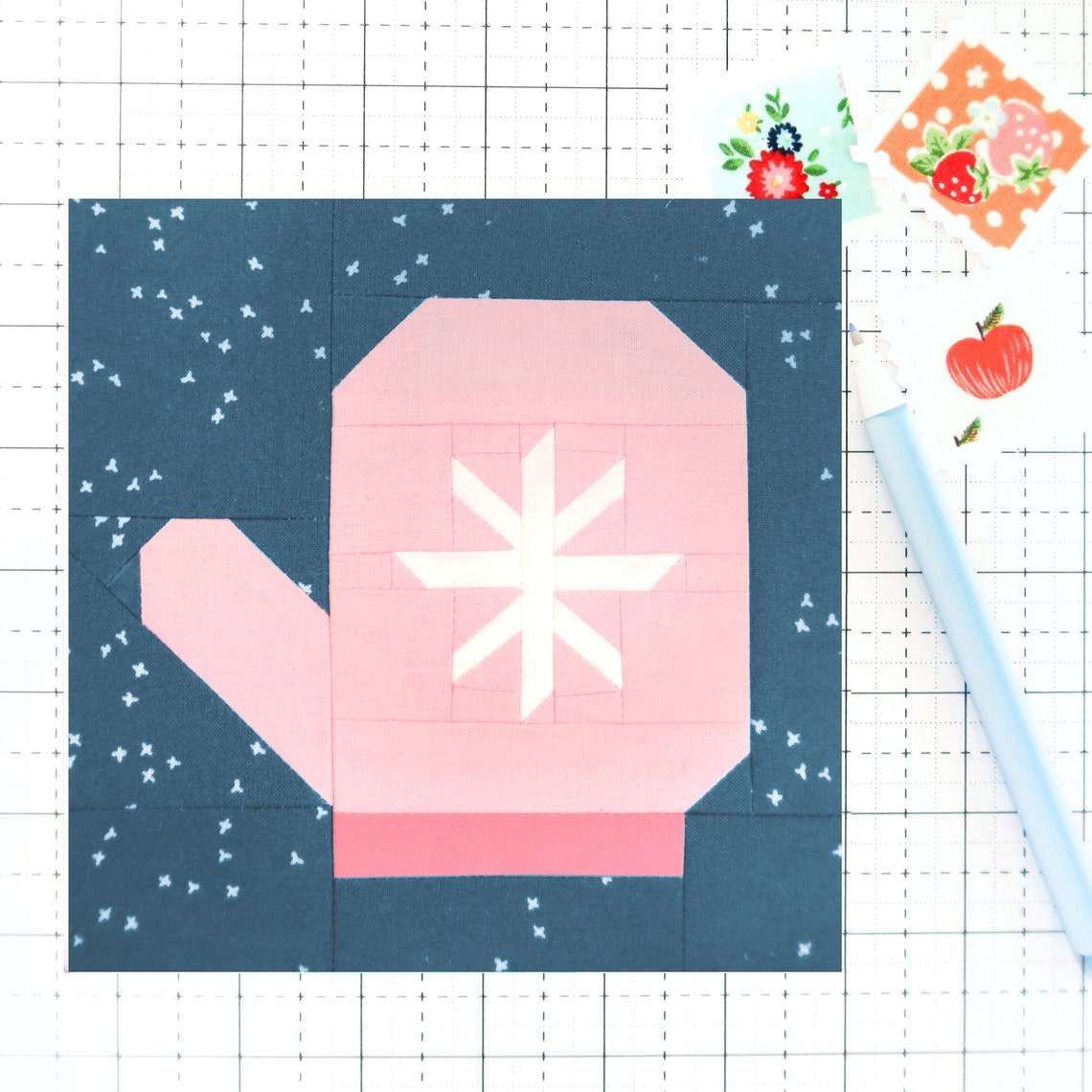 Set of 5 Home for the Holidays Quilt Block Patterns: Car, Door, Mitten ...