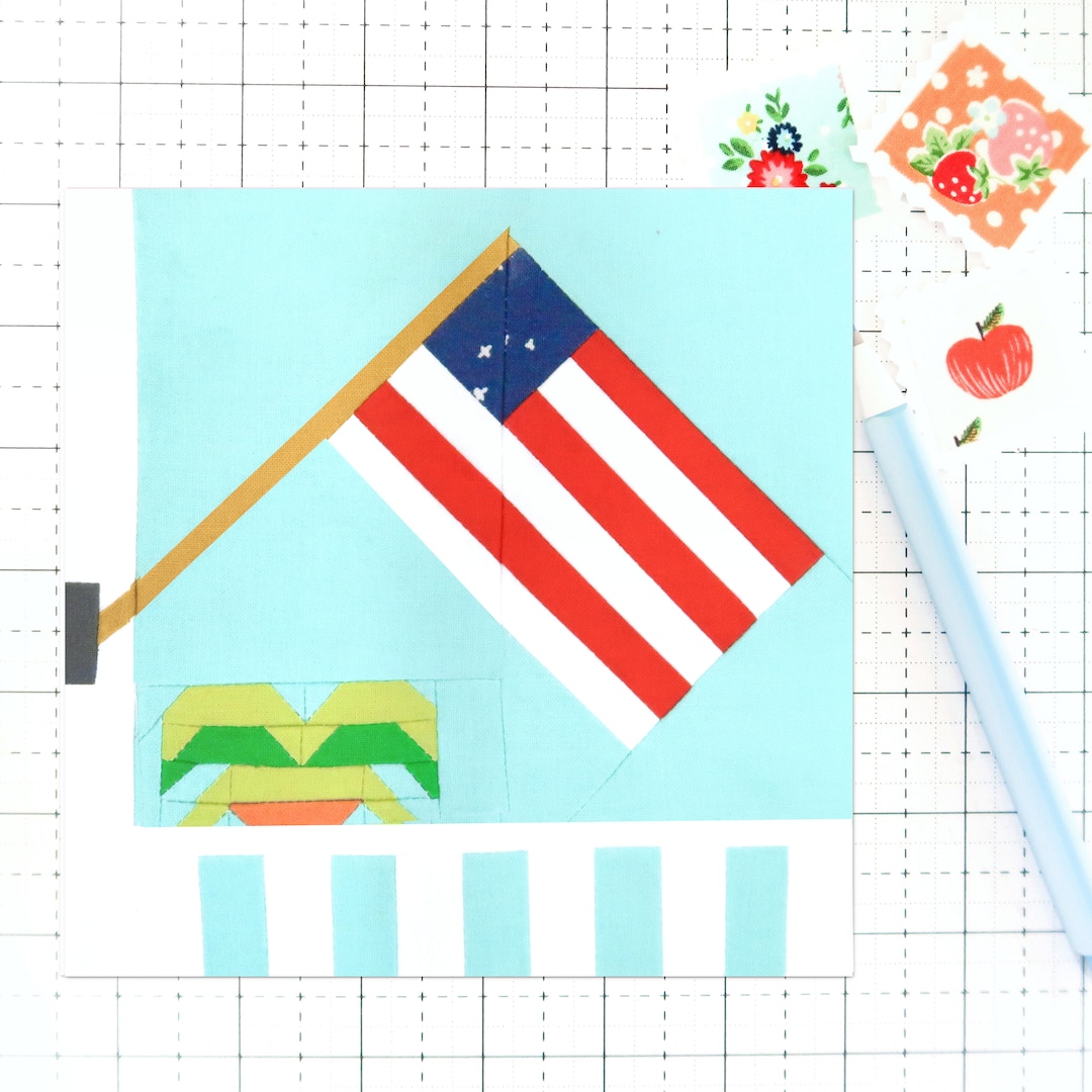 Front Porch American Flag Quilt Block Pattern 4th of July PDF ...