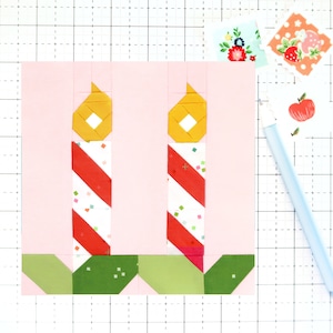 Striped Christmas Candles Quilt Block PDF Pattern- Includes ...