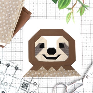 Sloth Animal Tropical Rainforest Quilt Block PDF Pattern- Instructions ...