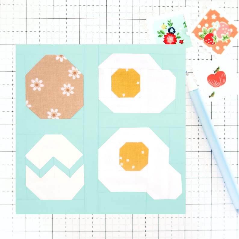 Farm Fresh Eggs Breakfast Food Quilt Block PDF Pattern | Etsy