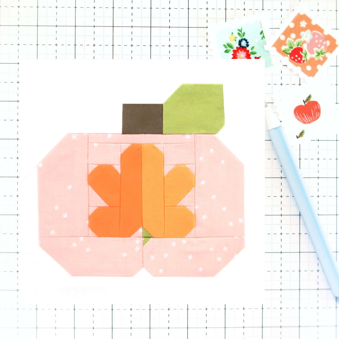 Fall Leaf Pumpkin Autumn Quilt Block PDF Pattern-instructions for 6 ...