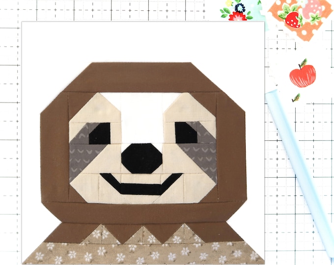 Sloth PDF Applique Quilt Block Pattern - Etsy Canada