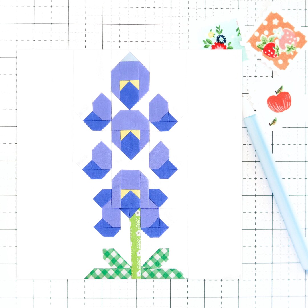 Bluebonnet Quilt Block Pattern PDF Spring Texas State Flower ...