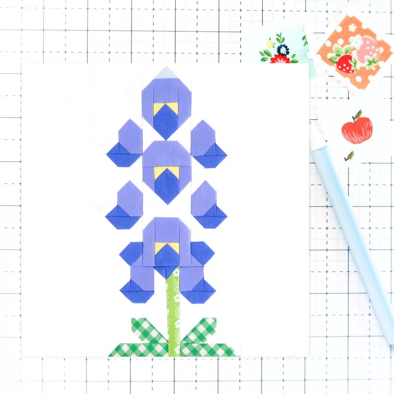 Bluebonnet Quilt Block Pattern PDF Spring Texas State Flower ...