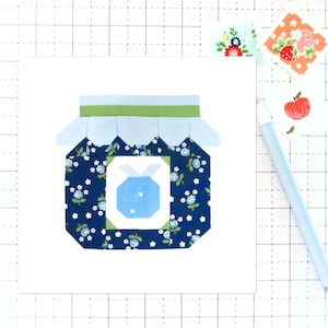 Blueberry Preserves Jam Canning Jar Quilt Block Pattern PDF Food ...