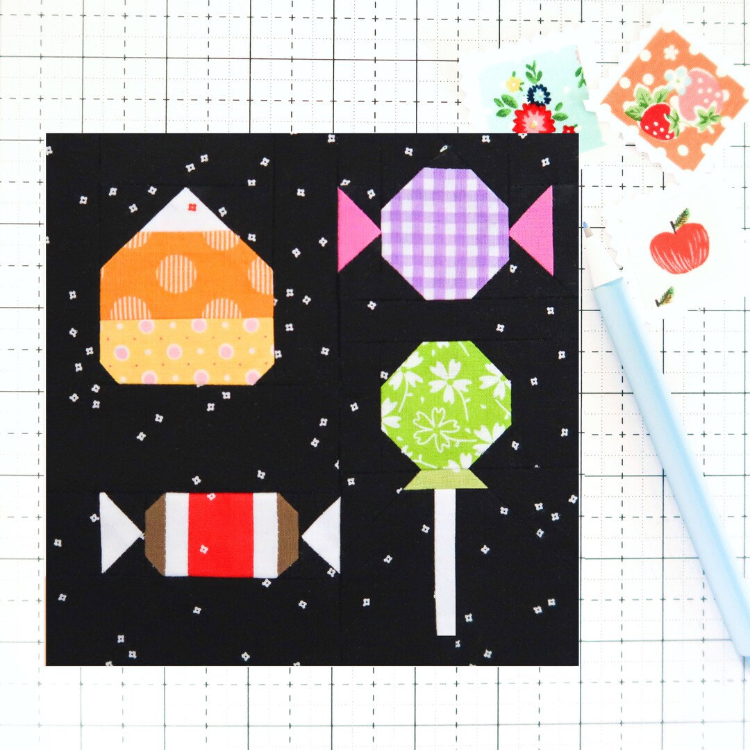 Fall Candy Treats Quilt Block PDF Pattern - Includes Instructions for ...
