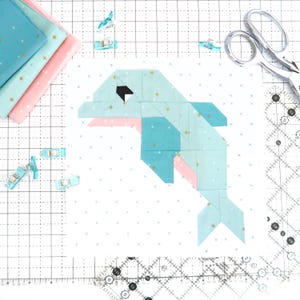 Dolphin Quilt Block Pattern PDF Nautical Ocean Beach Animal ...