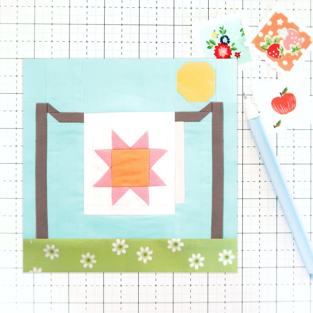 Quilt on the Clothesline Quilting PDF Quilt Block Pattern - Includes ...