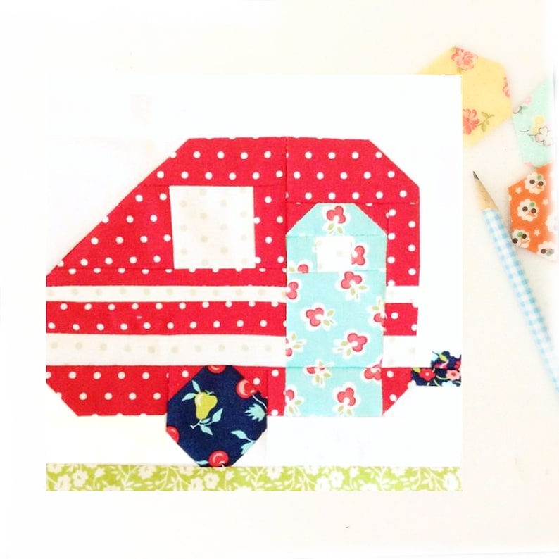 Vintage Camper Quilt Block PDF Instant Download Quilt Pattern ...