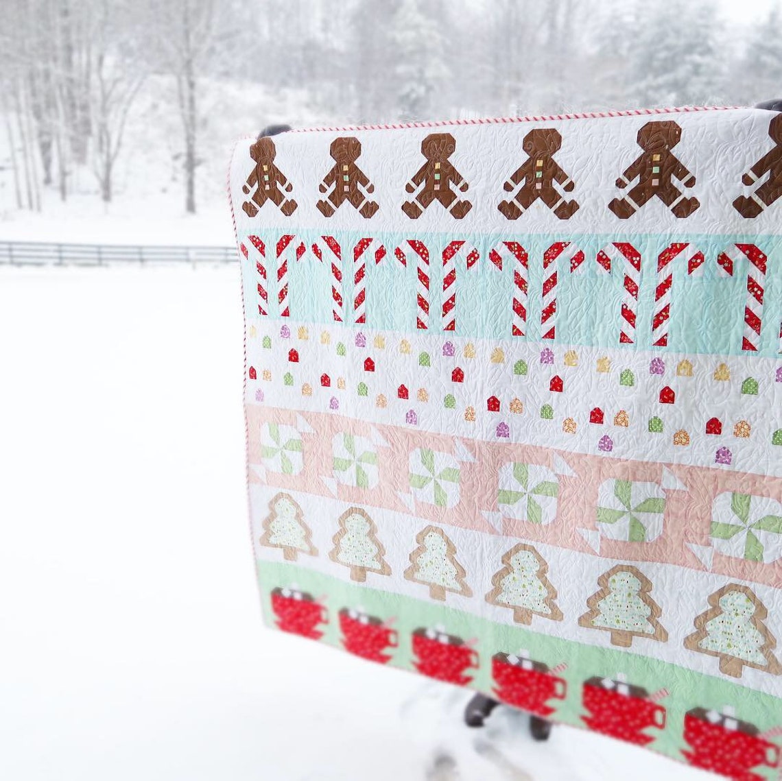Gingerbread House Christmas Candy Row PDF Quilt Pattern - Traditional ...