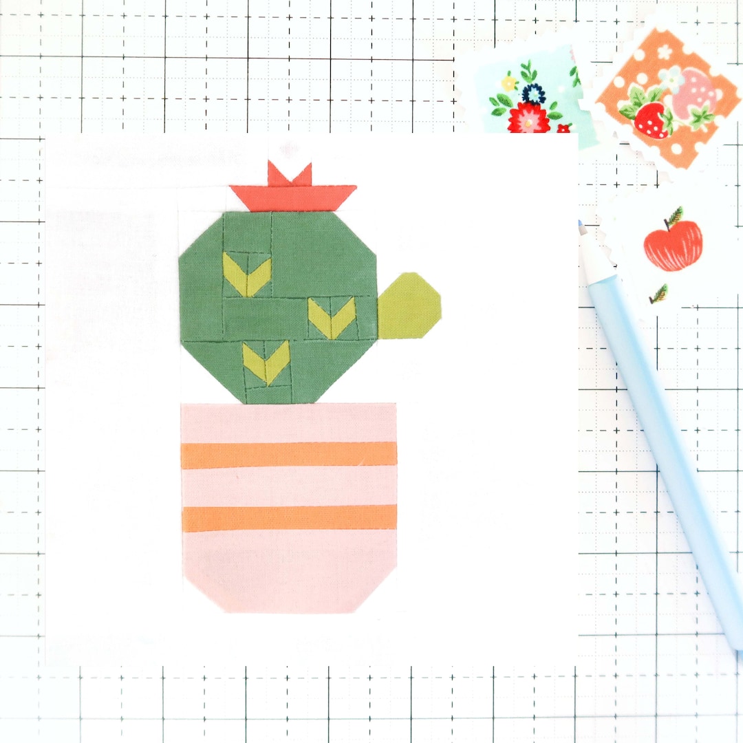 Cactus Houseplant Desert Quilt Block PDF Pattern - Includes ...