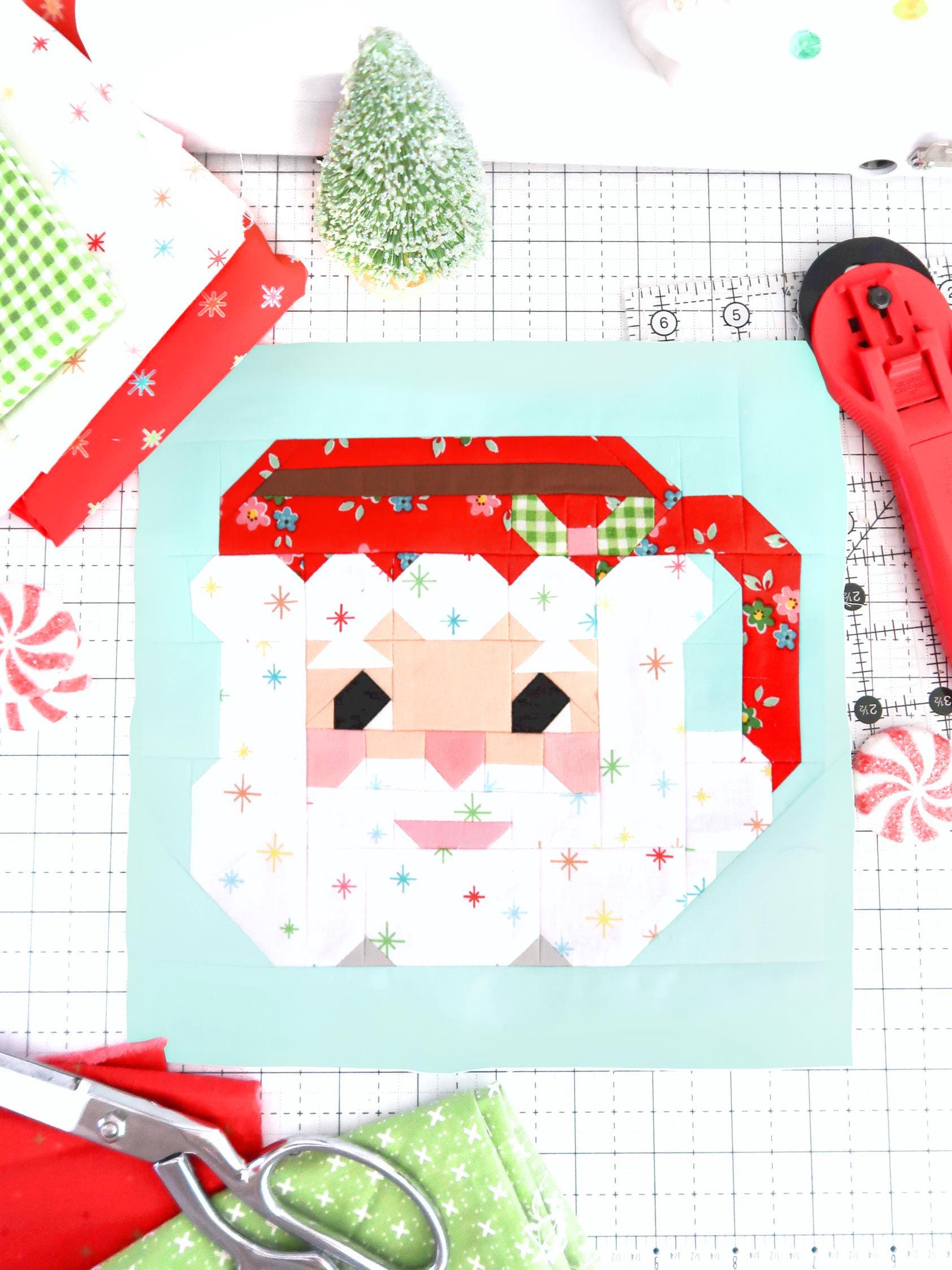 Santa Claus Mug Quilt Block Pattern PDF Retro Holiday - Instructions ...