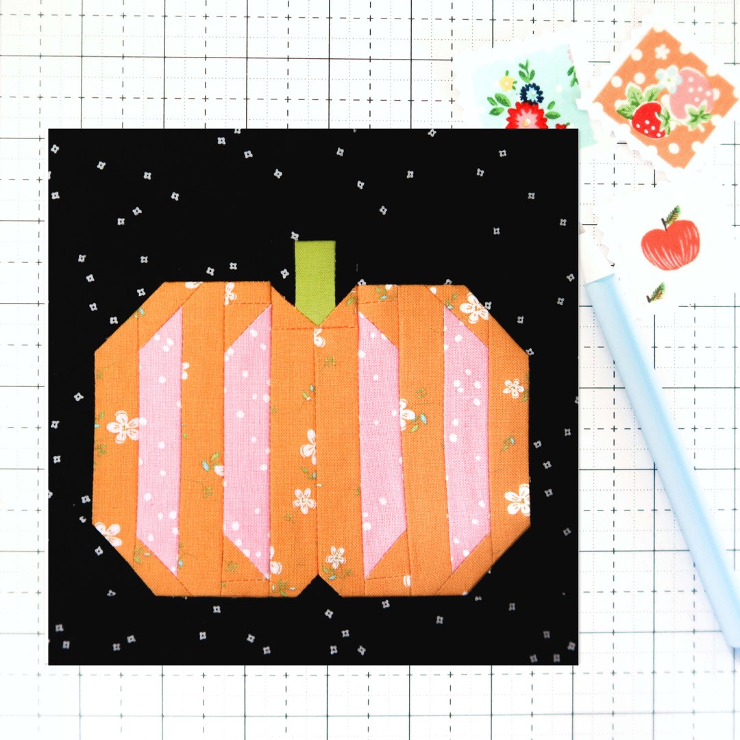 Midnight Pumpkin Fall Autumn Quilt Block PDF Pattern-includes ...