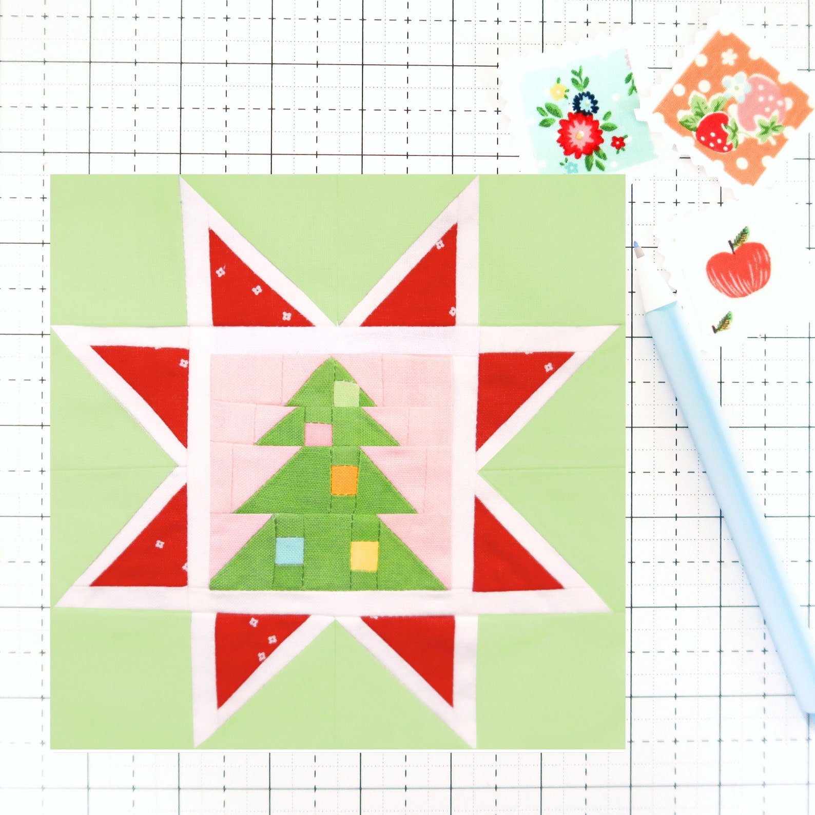Christmas Tree Star Quilt Block PDF Pattern Includes - Etsy