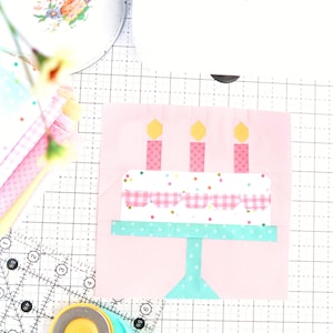 Birthday Cake Quilt Block Pattern Party PDF - Instructions for 6 Inch ...