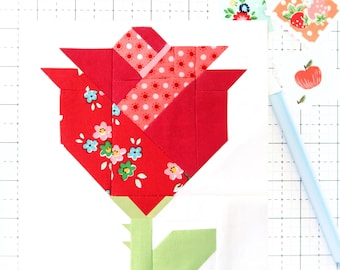 Rose Garden Quilt Block Pattern - Etsy