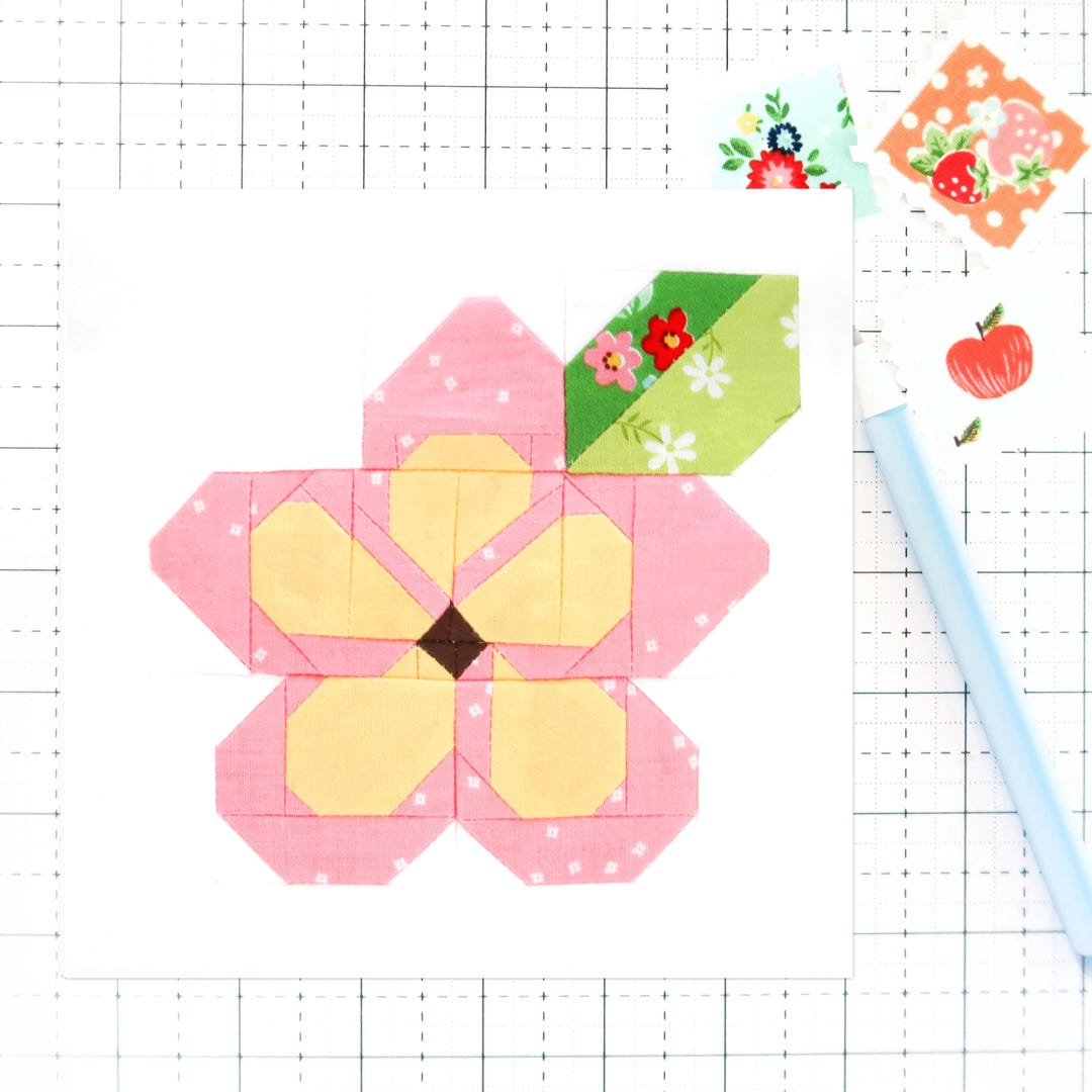 Plumeria Quilt Block Pattern PDF Spring Summer Tropical Flower ...