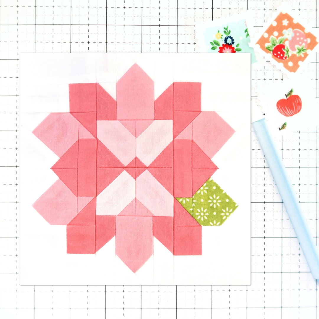 Dahlia Quilt Block Pattern Flower Spring Summer Garden PDF -includes ...