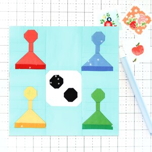 Set of 3 Game Night Quilt Block Patterns: Game Pieces, Ace of Spades ...