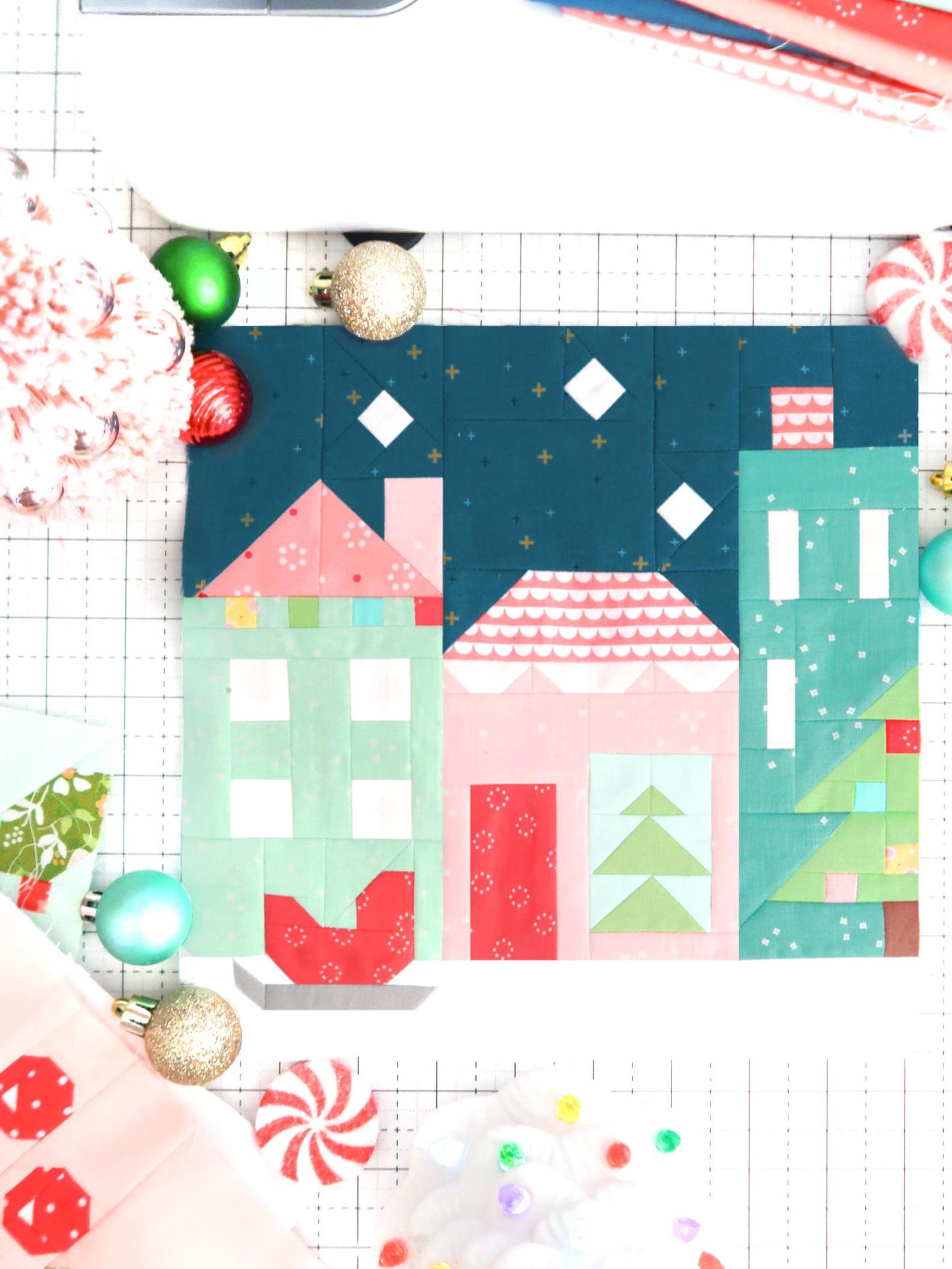 Christmas Town Quilt Block Pattern PDF Holiday Houses - Instructions ...