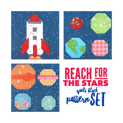 Rocket Outer Space Astronaut Quilt Block PDF - Etsy