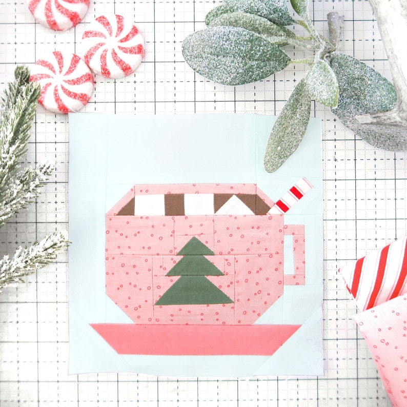 Christmas Hot Cocoa Hot Chocolate Quilt Block PDF Pattern - Includes ...