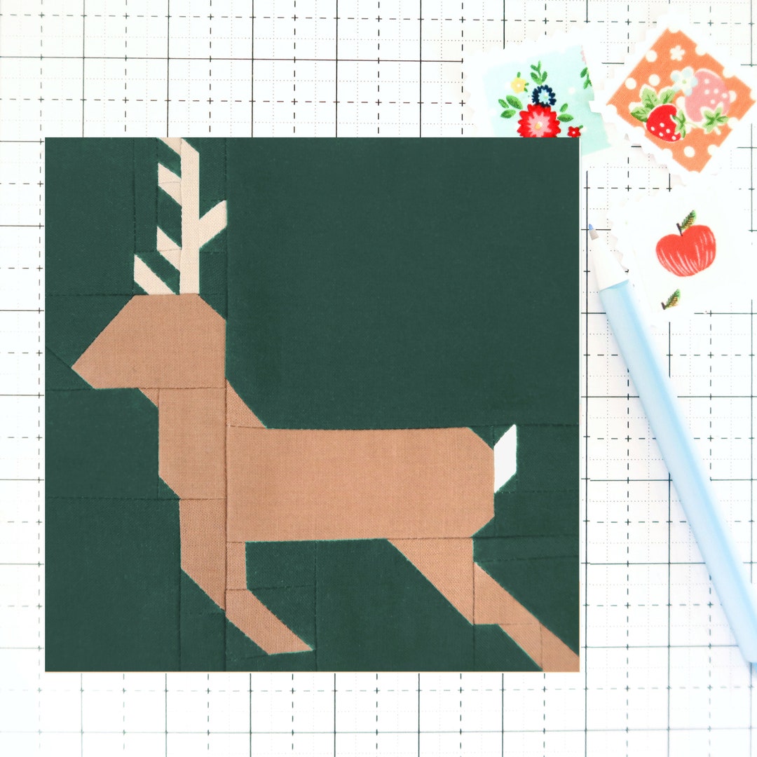 Christmas Reindeer Holiday Deer Quilt Block PDF Pattern-includes ...