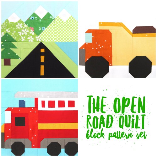 The Open Road Quilt Block Pattern Set: Open Road Dump Truck - Etsy