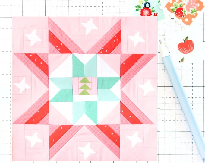 Triple Star Quilt Block PDF Pattern With Video Tutorial || 16, 18, 20 ...