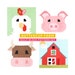 Set of 4 Farm Animals Quilt Block Patterns: Chicken, Cow, Pig, and Barn ...
