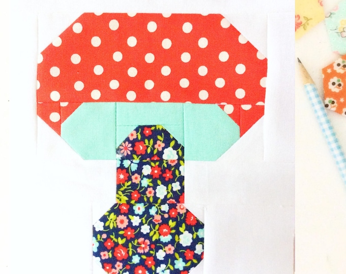Mushroom Paper Pieced Quilt Block Pattern, PDF - Etsy Canada