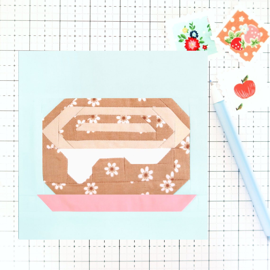 Sweet Cinnamon Roll Breakfast Food Quilt Block PDF Pattern | Etsy