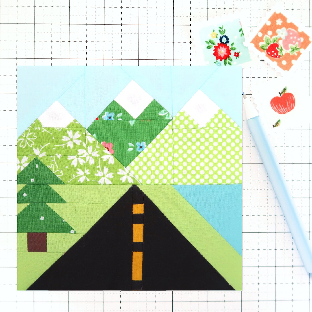 The Open Road Mountains Travel Quilt Block PDF Pattern - Includes ...