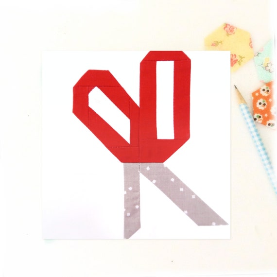 Snip Snip Scissors Quilting and Sewing Notions PDF Quilt Block | Etsy