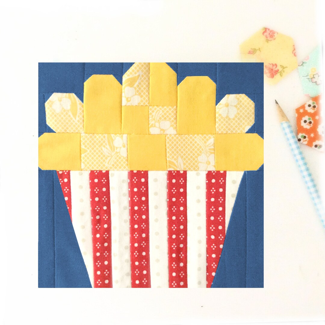 Popcorn Movie Circus PDF Quilt Block Pattern - Includes Instructions ...