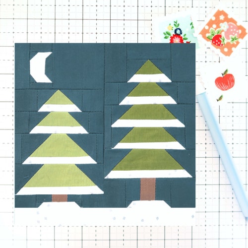 Evergreen Pine Tree Winter Quilt Block PDF Pattern Includes | Etsy
