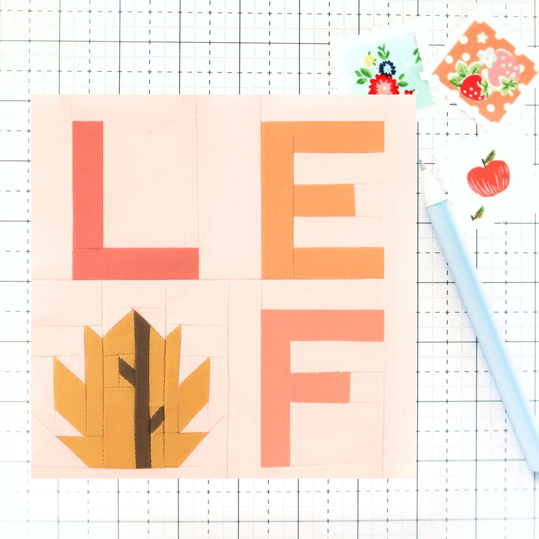 Leaf Quilt Block Pattern Fall Autumn Word PDF - Instructions for 6 Inch ...