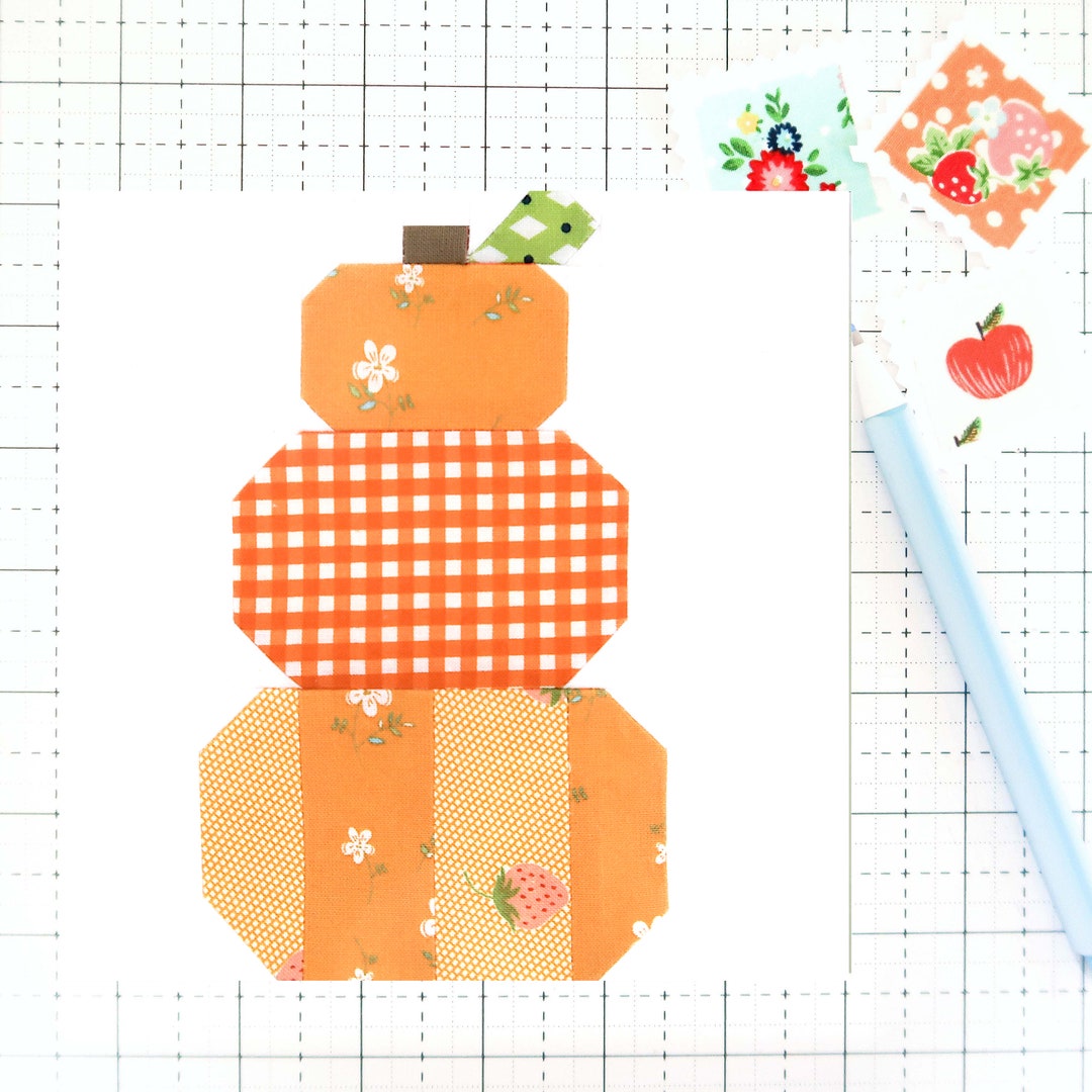 Stack of Pumpkins Fall Autumn Quilt Block PDF Pattern-instructions for ...