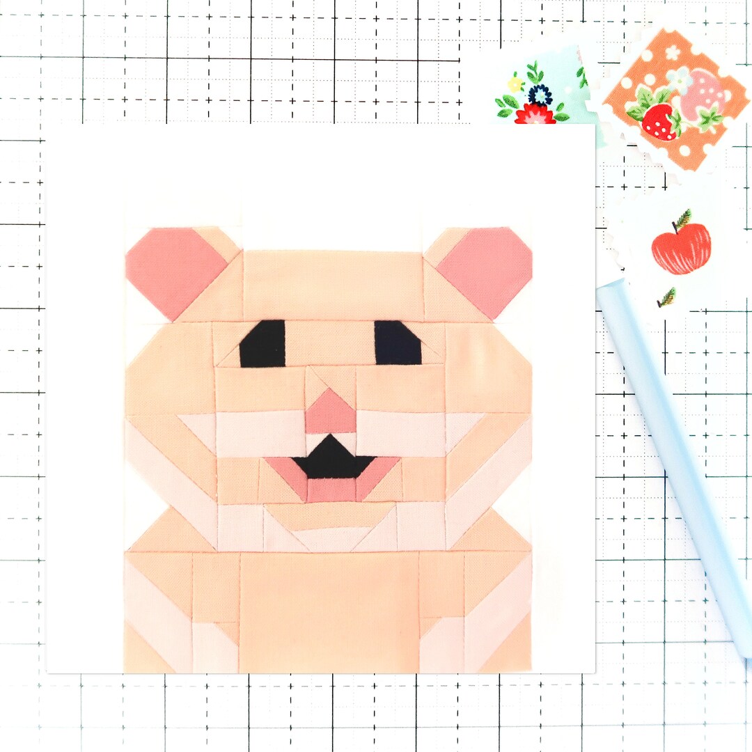 Hamster Quilt Block Pattern Animal Pet PDF- Instructions for 6 Inch, 9 ...