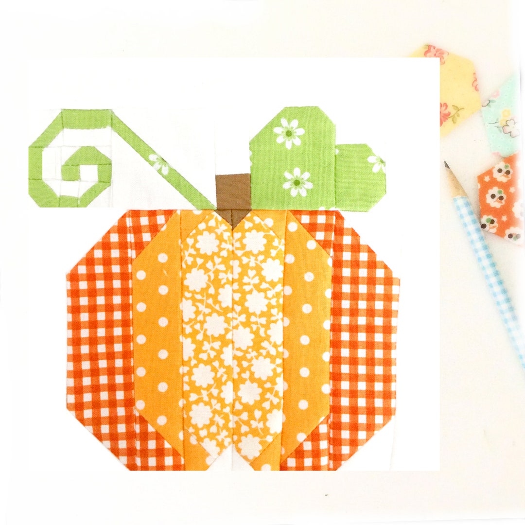 Classic Pumpkin Patch Fall Autumn PDF Quilt Block Pattern - Includes ...