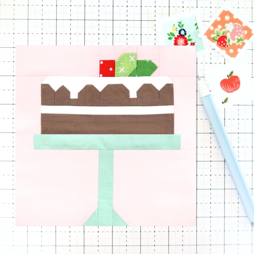 Christmas Cake Holiday Dessert Quilt Block PDF Pattern - Includes ...