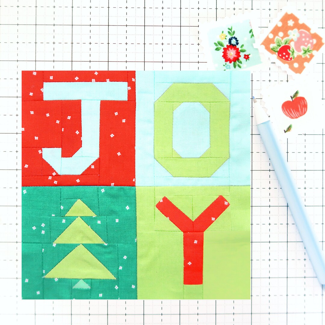 Joy Christmas Tree Quilt Block PDF Pattern - Includes Instructions for ...