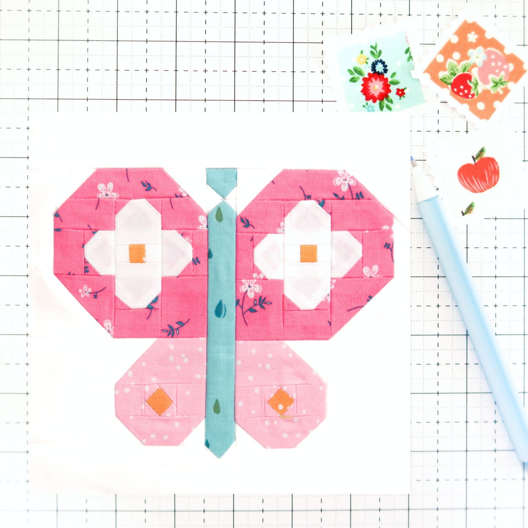 Spring Butterfly Bug Insect Quilt Block PDF Pattern - Includes ...